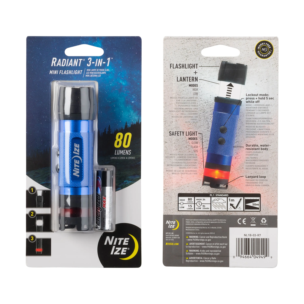Nite Ize Radiant 3-in-1 Mini Flashlight - Blue | Alazame Kuwait